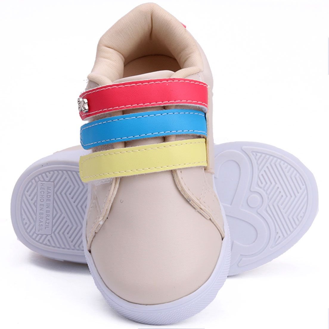 Tênis Infantil Feminino WorldColors Duda Kids - Off White/Multicolor