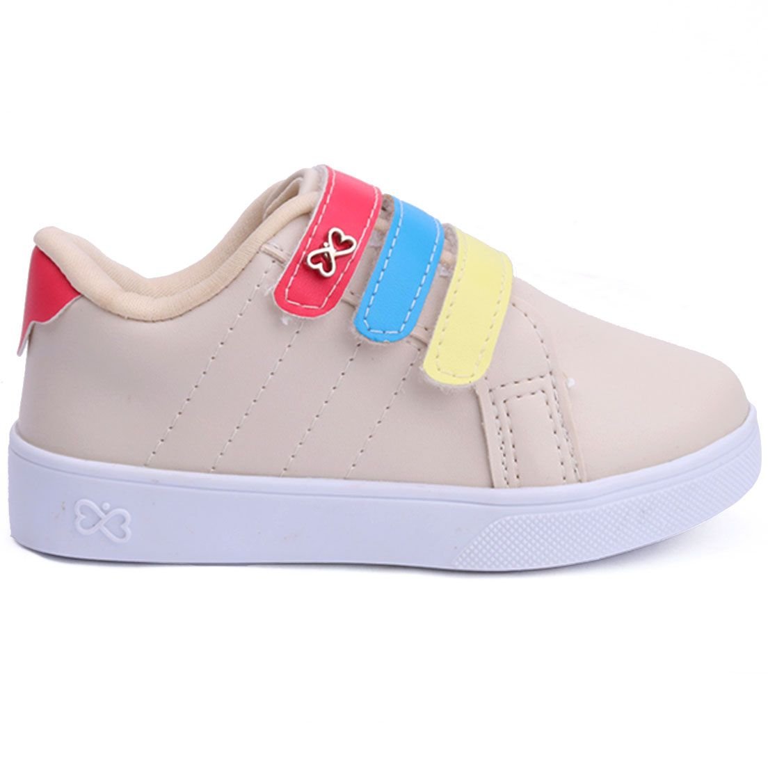 Tênis Infantil Feminino WorldColors Duda Kids - Off White/Multicolor